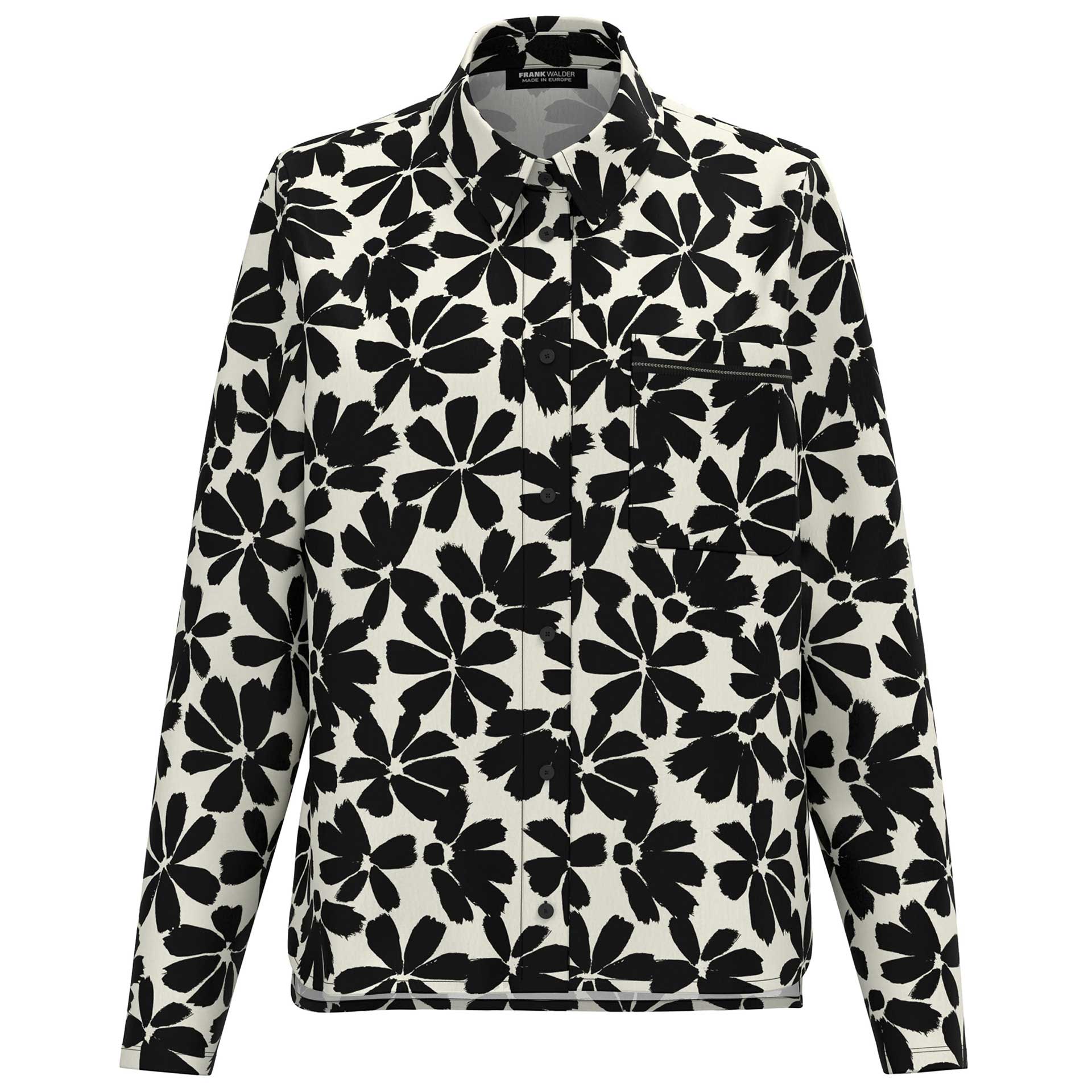 Frank Walder Blouse zwart / wit maat 42 - Bestel online