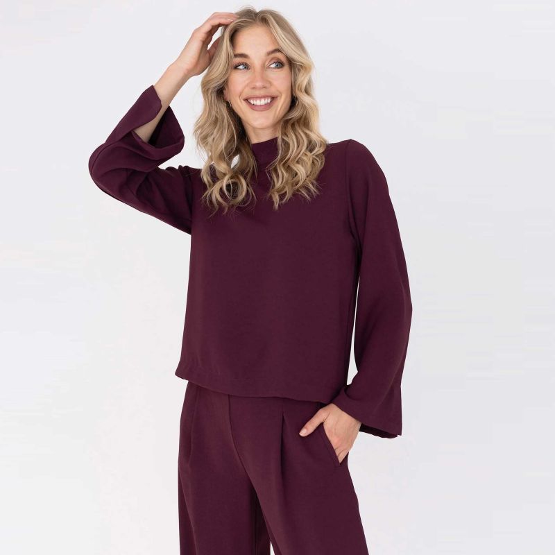 Anna Blouse donkerrood maat XS - Bestel online